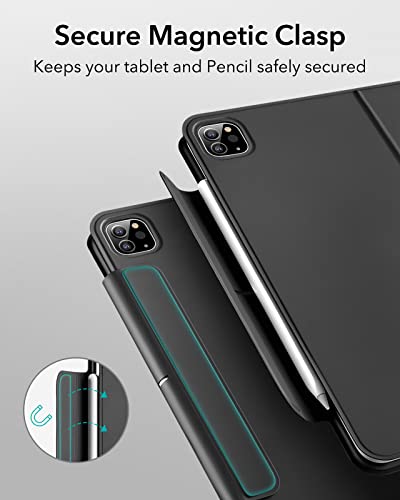 ESR iPad Keyboard Case for iPad Pro 12.9 inch (3rd, 4th, 5th, 6th Generation), Easy-Set Floating Cantilever Stand, Precision Multi-Touch Trackpad, Multi-Color Backlit Keys, Magic Keyboard, Black