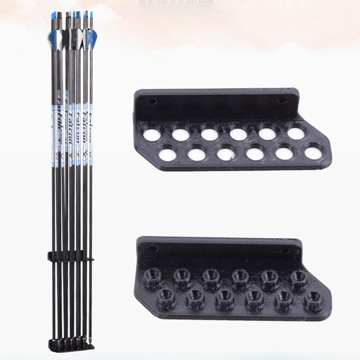 BESPORTBLE 1 Pair Wall-Mounted Arrow Bow Rack ABS 12 Arrow Wall Holder Arrow Display Hanger Archery Accessories