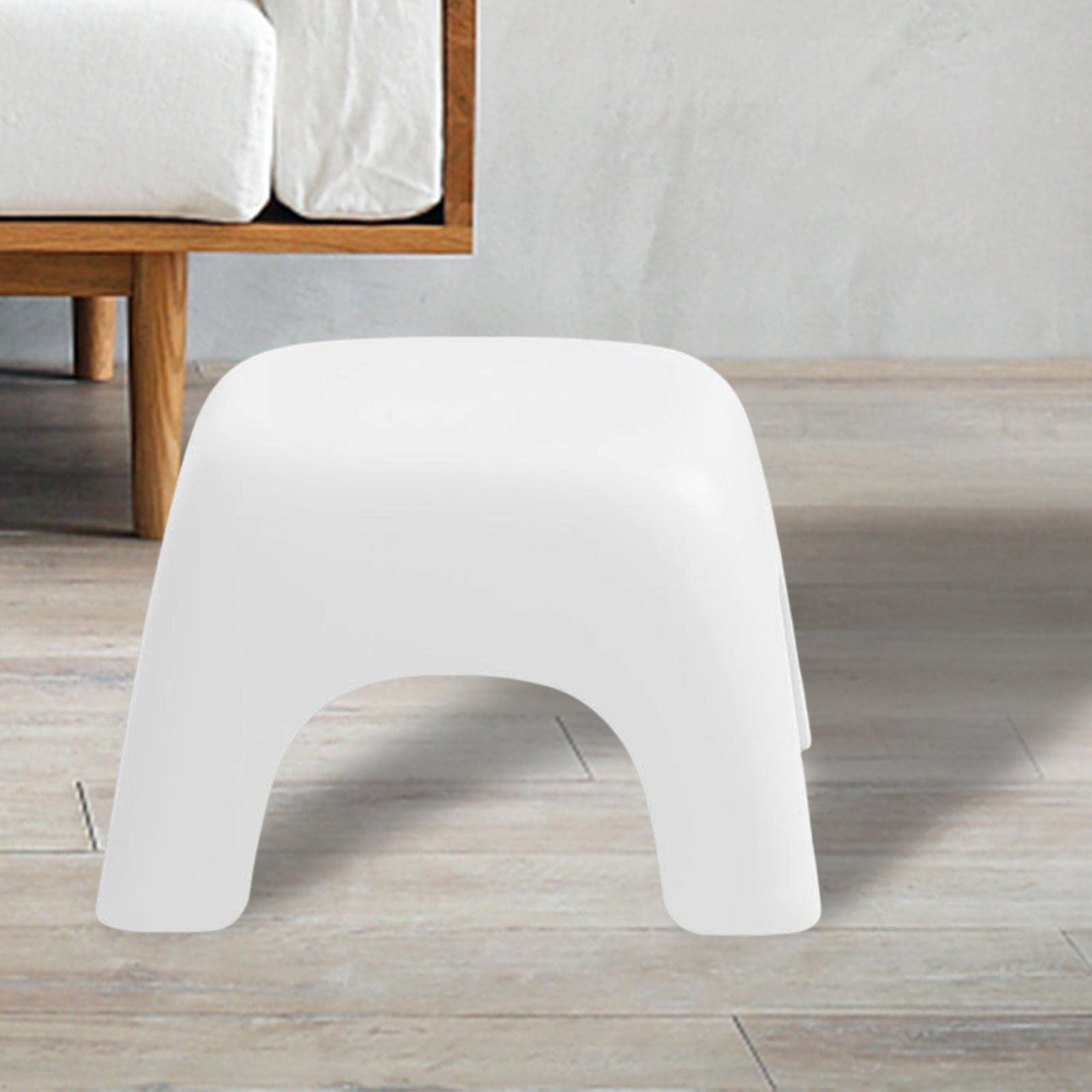 Dualoai Minimalist Modern Ottoman Footrest Non Stool Kids Chair Non Stool Chair Stool for Training B, White