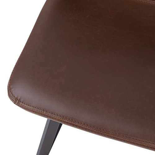 Flash Furniture Caleb Modern Armless 24 Inch Counter Height Stools Commercial Grade w/Footrests and Matte Metal Frames, Set of 2