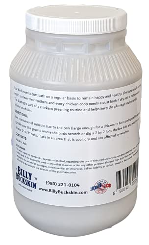 Chickie Whiz Dust Bath 5.5lb, Chicken Dust Bath, Dust Bath for Chickens for Healthy Chicken, Poultry Dust, Chicken Bath, Dust for Chickens, Chicken Coop Accessories, by Billy Buckskin Co.