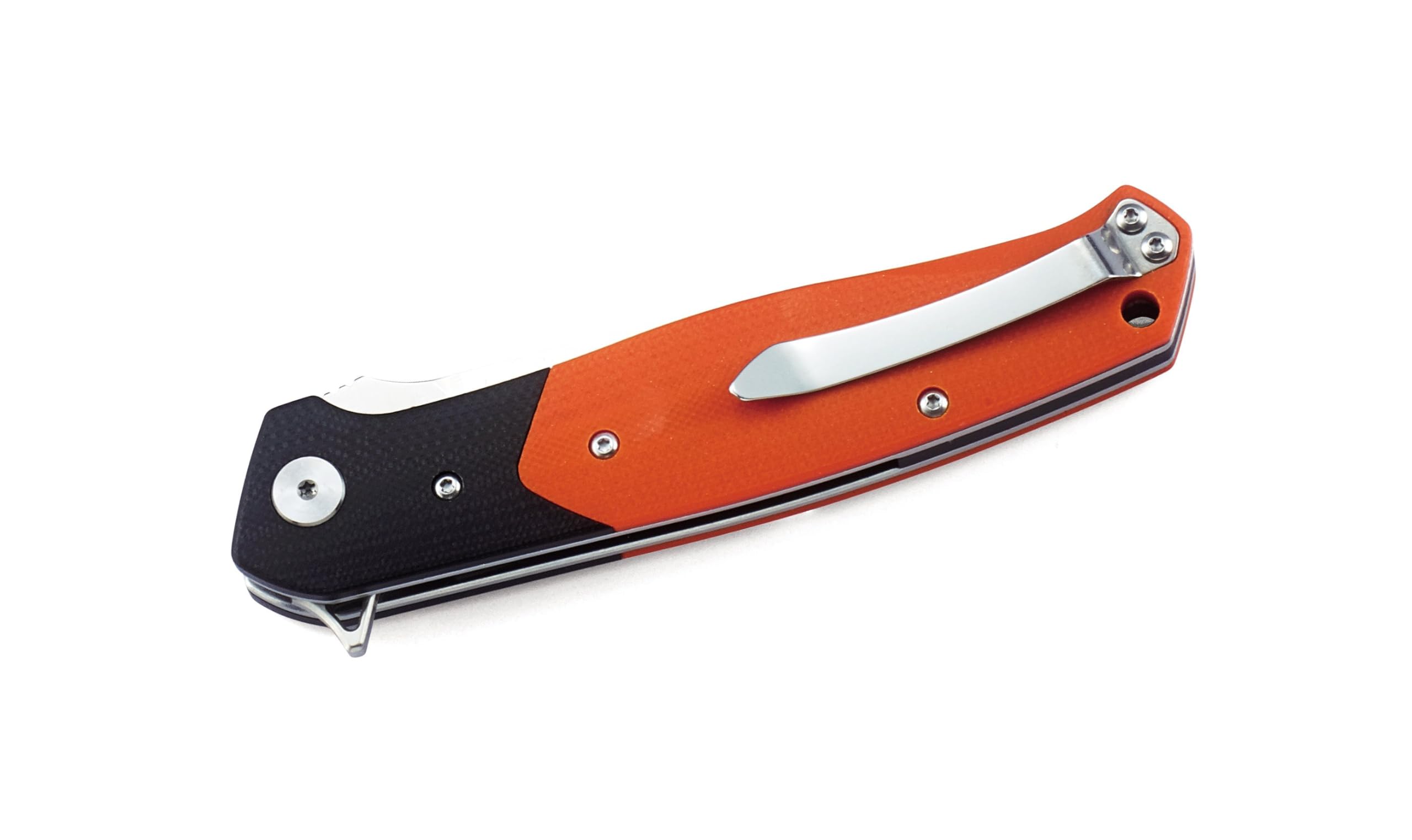 Bestech Knife BG03C Folder 3.8 in Plain and Orange G10Handle Hunting-Folding-Knives, Black