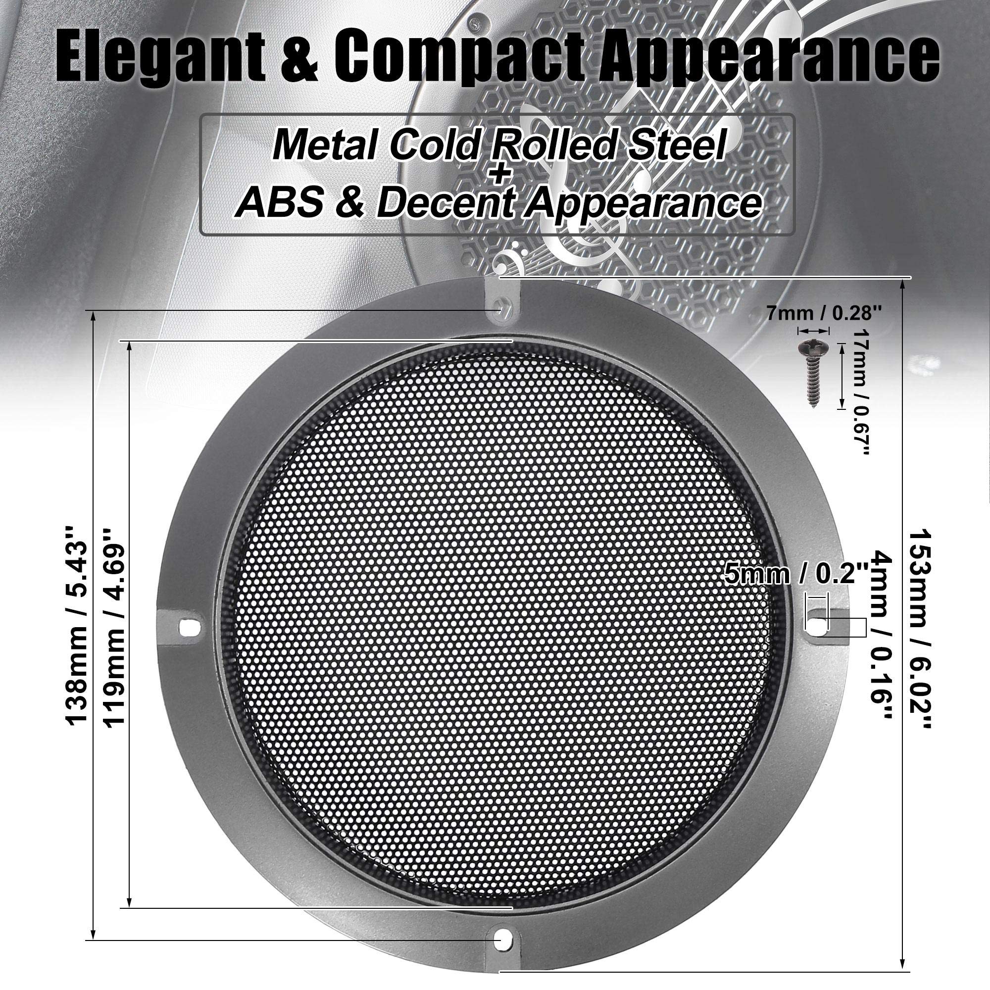 X AUTOHAUX 5" Titanium Tone Car Audio Speaker Cover Mesh Subwoofer Grill Horn Guard Protector