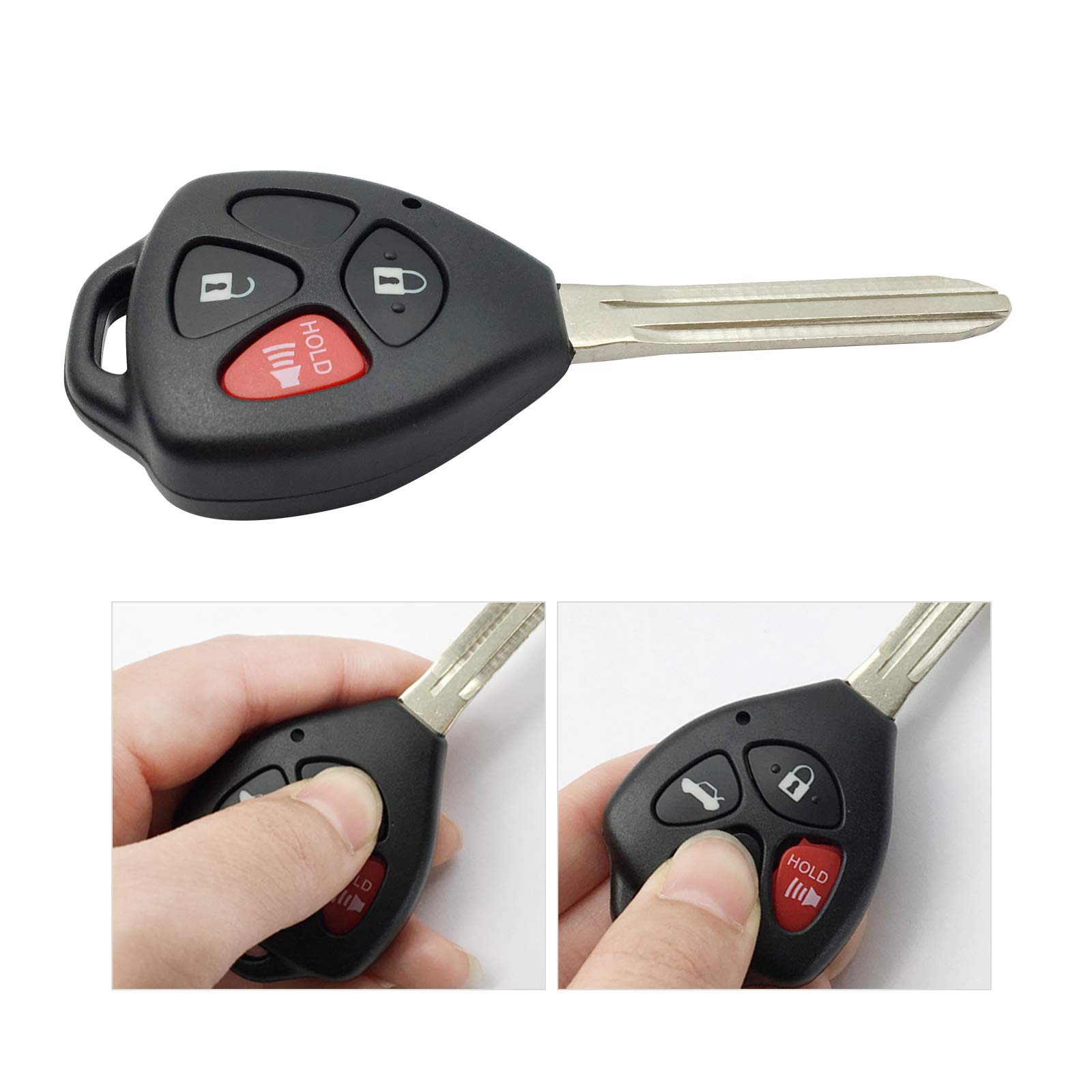 Anxingo Car Key Fob Remote Case Replacement for Toyota Scion HYQ12BBY GQ4-29T MOZB41TG Uncut Key Fob Shell Button Pad