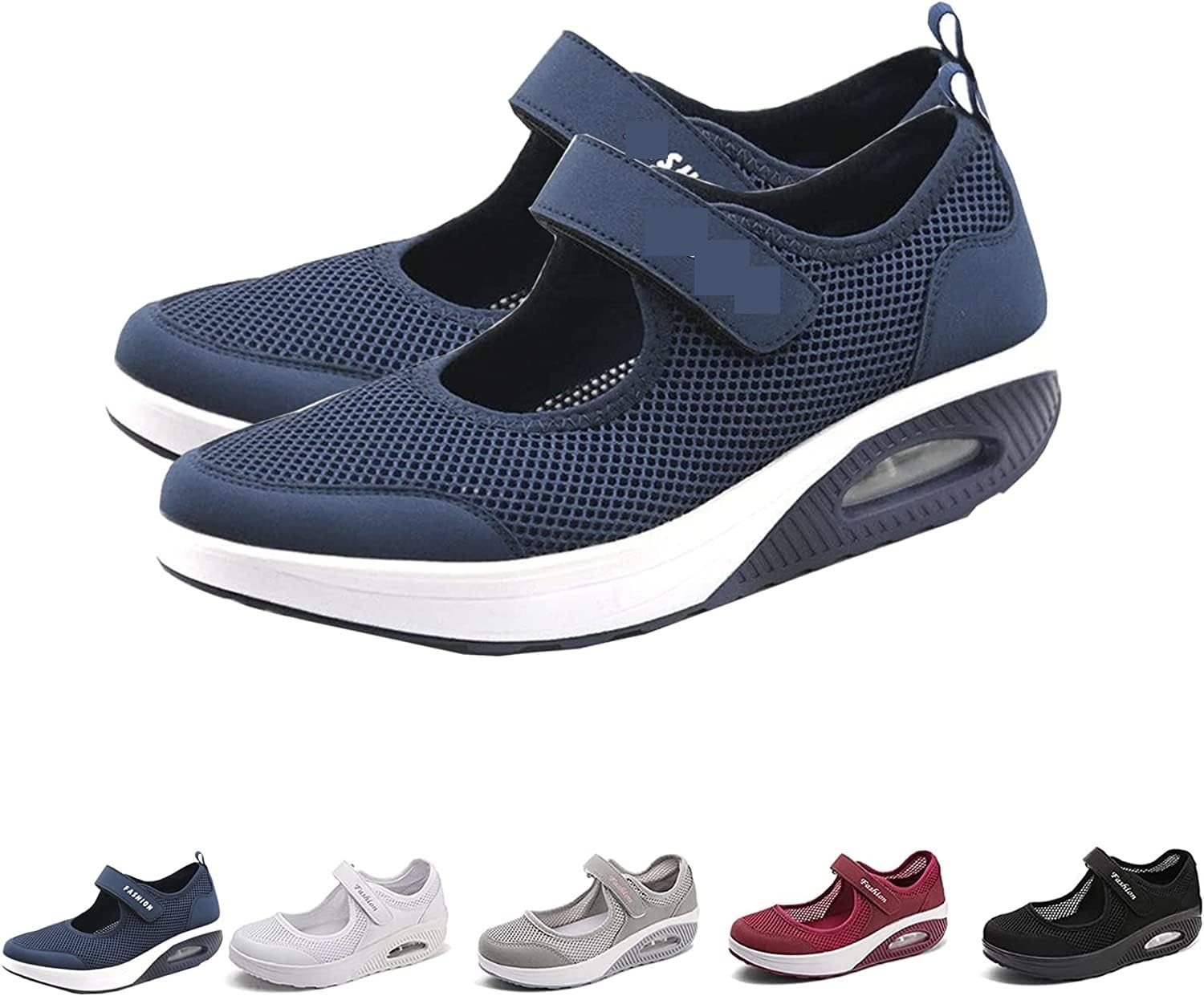 Azfleeks Women Comfortable Air Cushion Working Nurse Shoes,Azfleeks Shoes Womens,Slip-On Orthopedic Shoes (Color : Blue, Size : 8)