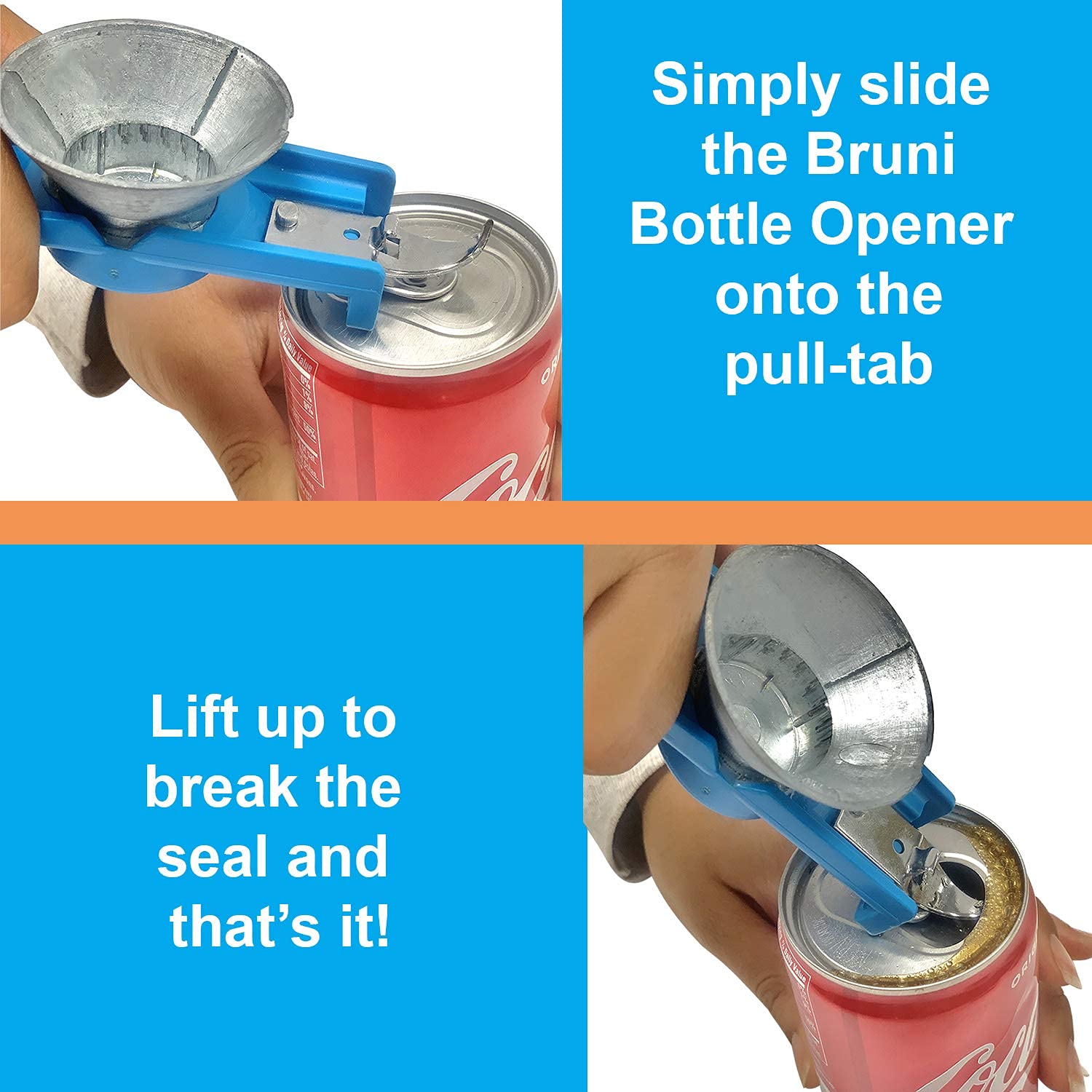 Bruni Multifunction Bottle Opener β Medicine Safety Cap Can Bottle Opener Easy to Use for Children, Weak Hands, Elderly and Arthritis Sufferers (BBO)