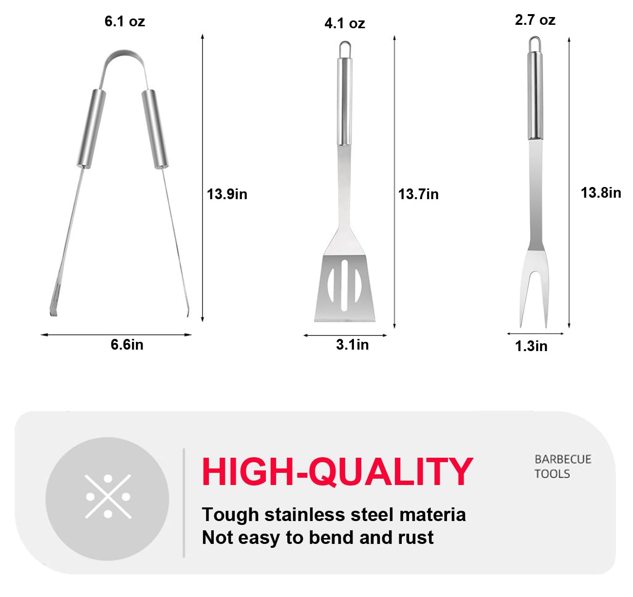 BBQ Grill BBQ Accessories, Stainless Steel Grill Tools Grilling Accessories Grill Set Barbecue Grill Accessories for Outdoor Grill, BBQ Tools Grill Utensils Grilling Tools
