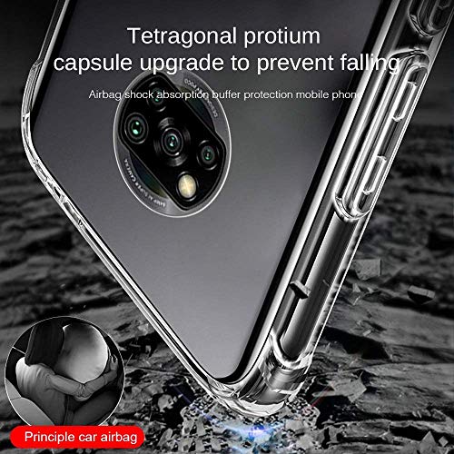 Compatible with Xiaomi Redmi K50 Gaming/Xiaomi Poco F4 GT Case Clear Slim Soft TPU Cover with Screen Protector (2 Pieces), Shock-Absorption Edge Bumper with Reinforced Corners Transparent Phone Case