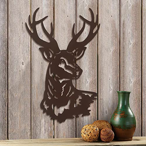 Hokfirm Deer Wall Decor Deer Silhouette Wall Decor Metal Deer Wall Art Indoor and outdoor Wall Decor