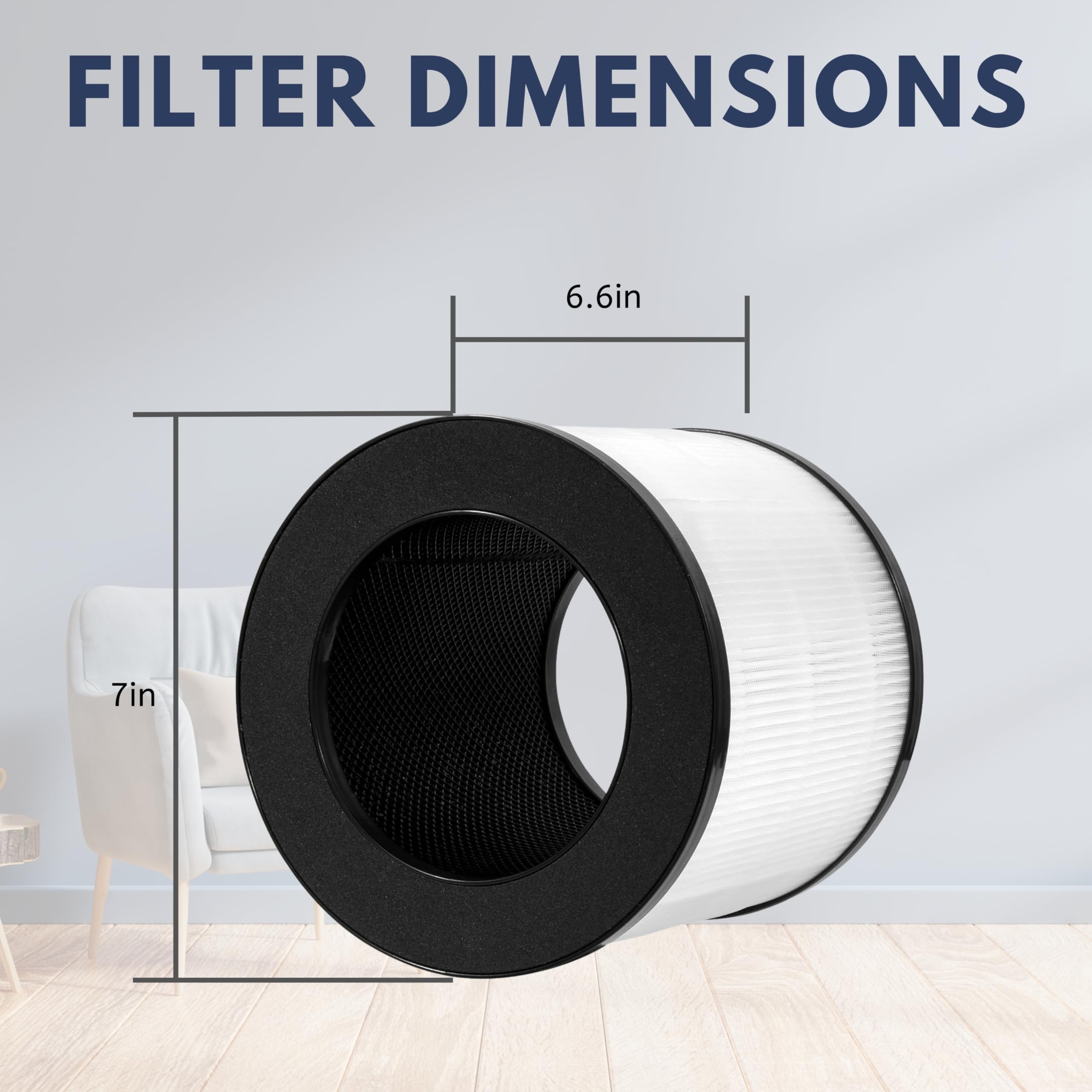 Nispira True HEPA Replacement Filter Compatible with Medi MA Air Purifier Model 14 14W 14B. 1 Pack
