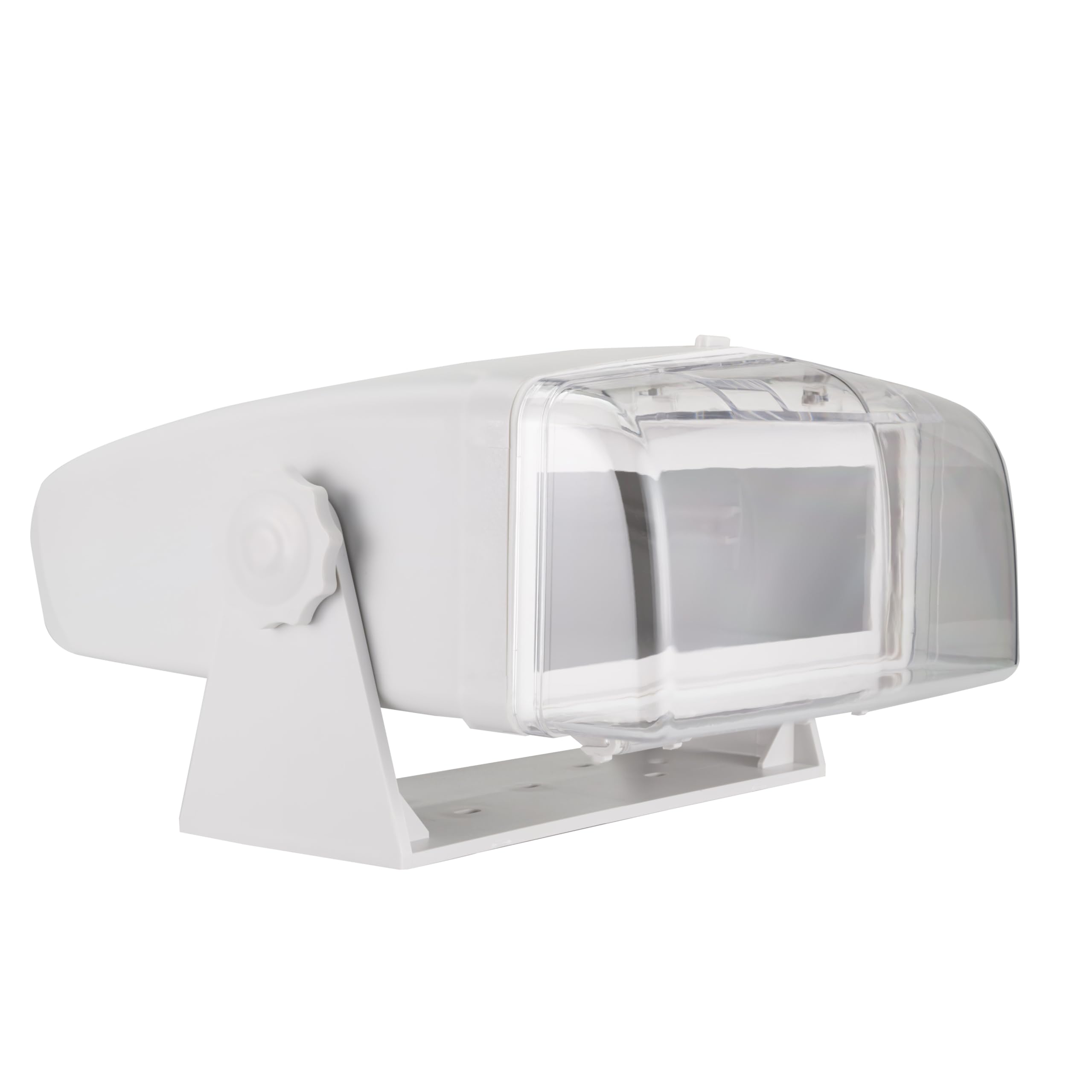 Dual Electronics MH200 Universal Gimbal Marine Radio Housing Unit, Transparent Fold-Down Door, Fully Enclosed Design, Single DIN, White