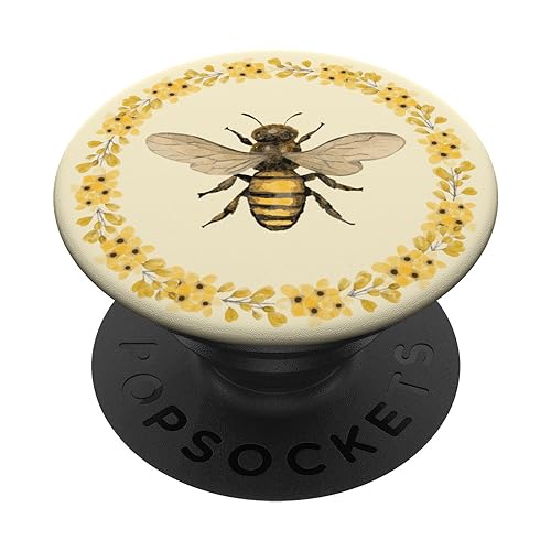 Cute Yellow Bee Bumblebee Honey Aesthetic Flower Beekeeper PopSockets Standard PopGrip