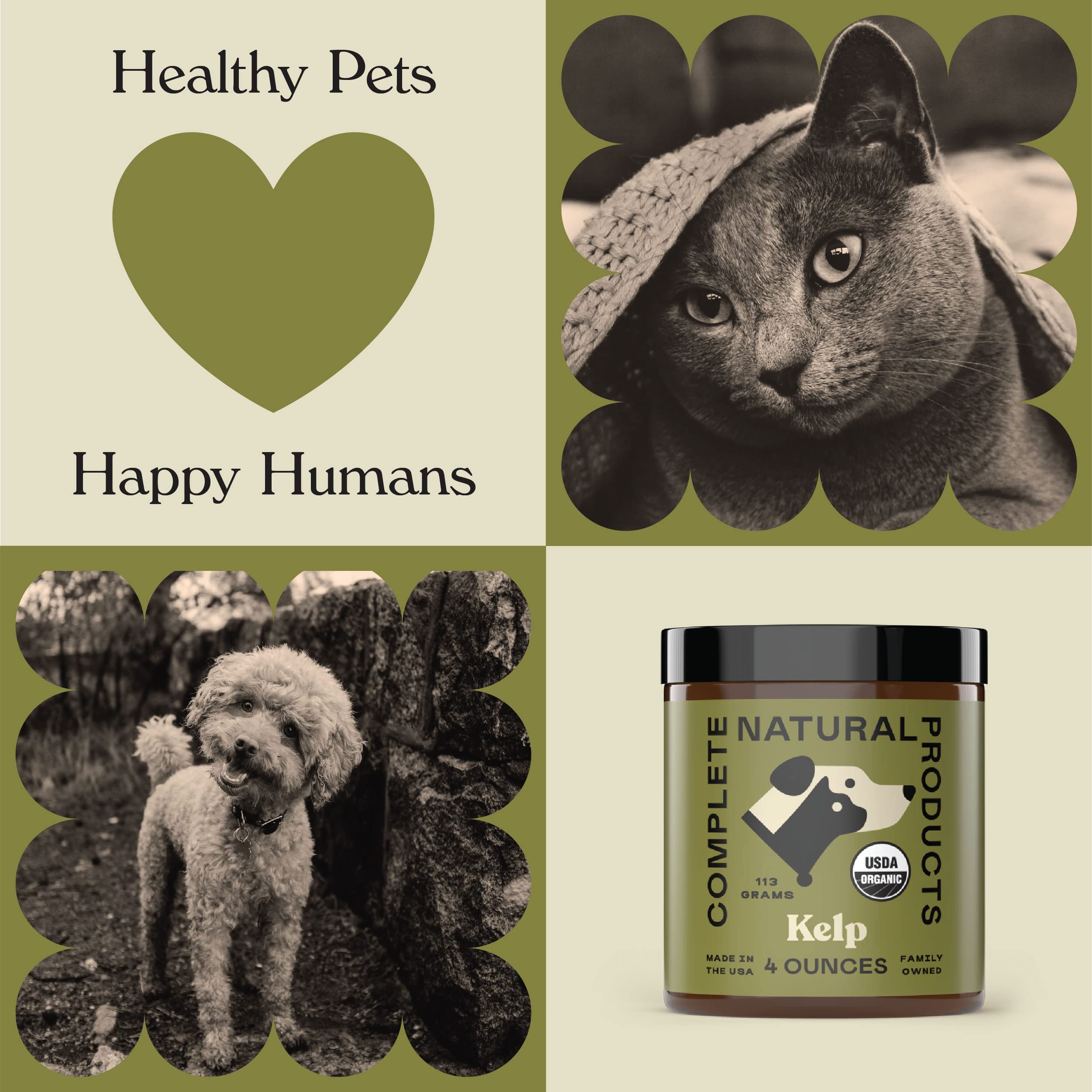 Complete Natural Products Organic Kelp Powder for Pets - 4oz - Pure Organic Kelp Powder