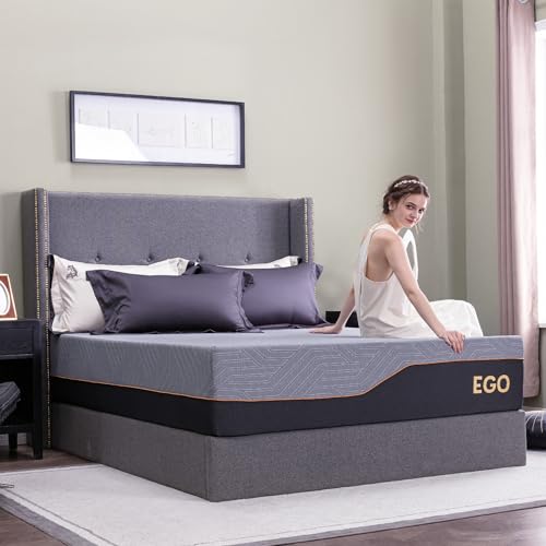 Copper Gel Memory Foam Mattress, 14 Inch Cal King Size Memory Foam Mattress, CertiPUR-US Certified, Bed in a Box, Black