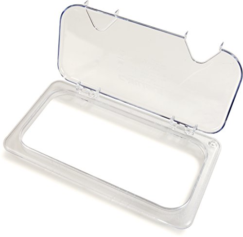Carlisle FoodService Products 10279Z07 EZ Access Hinged Lid with Handle and Notch, Third Size, Clear