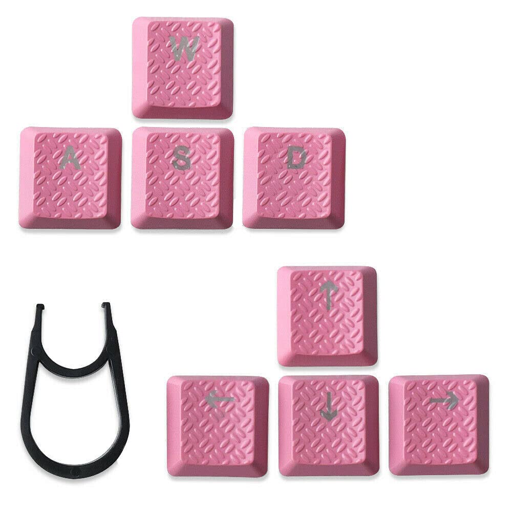 BestParts Texture Tactility Backlit Keycaps Compatible with Logitech G813/G815/G913/G915 TKL RGB Mechanical Gaming Keyboard (WASD+Arrow Keys) Pink