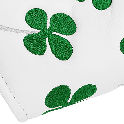 Astibym Golf Putter Headcover, Golf Putter Cover Soft Plush Lining Thick Plush Lining Embroidery Craftsmanship for Indoor(White)