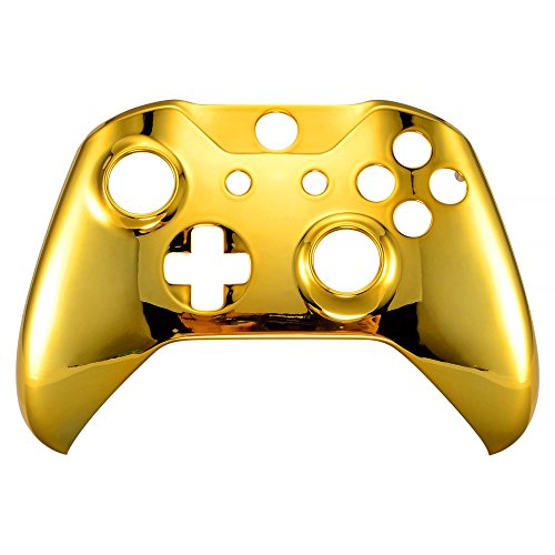 eXtremeRate Chrome Gold Front Housing Shell Faceplate for Xbox One S & Xbox One X Controller - Controller NOT Included