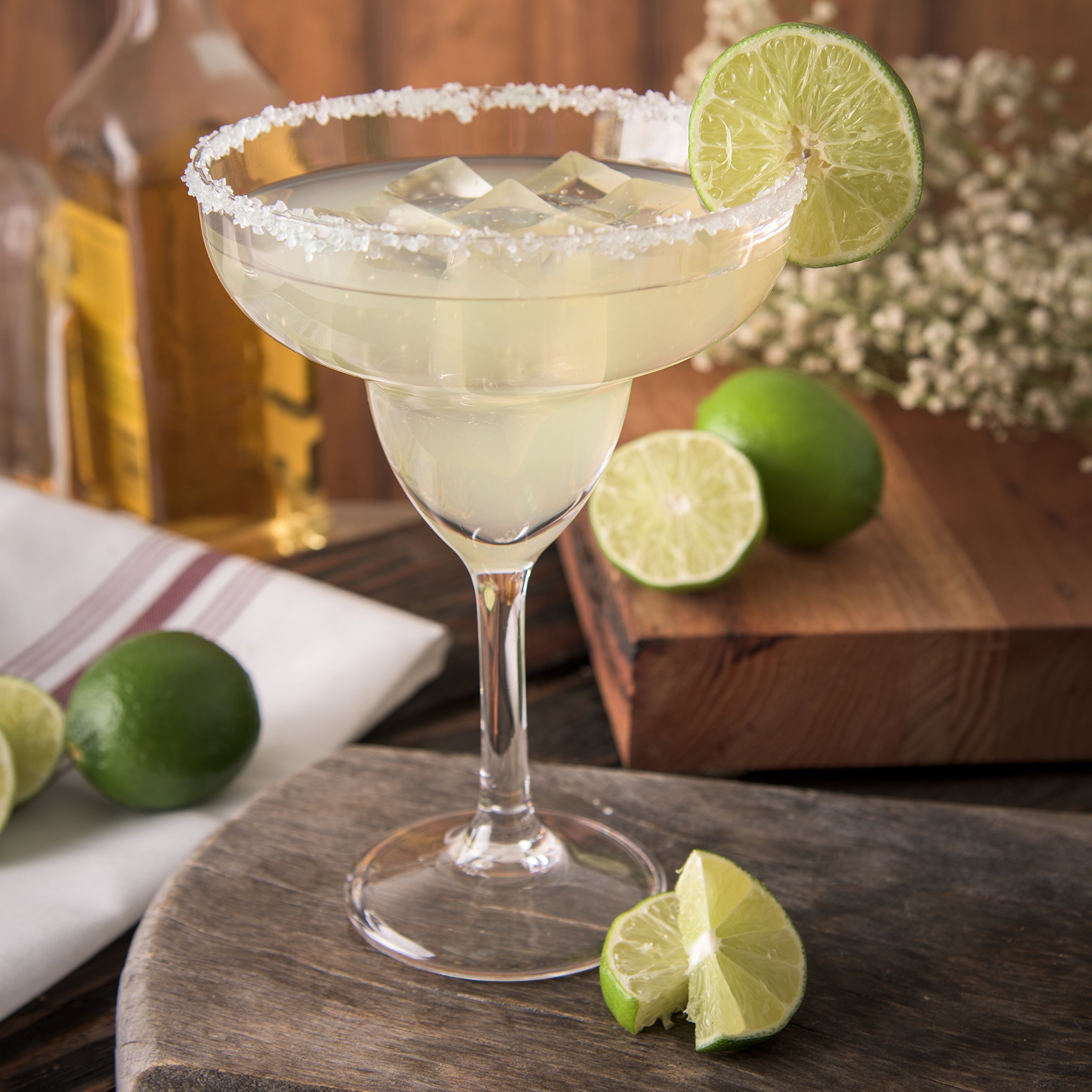 Carlisle FoodService Products Alibi Margarita Glass for Restaurants, Catering, Kitchens, Plastic, 16 Ounces, Clear, (Pack of 24)