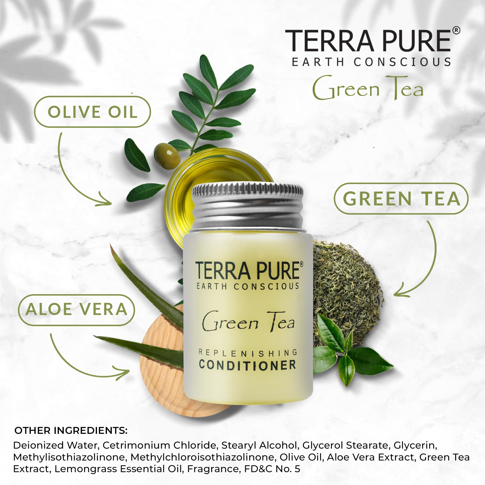 Terra Pure Conditioner, Travel Size Hotel Amenities, 1 oz (Case of 300)