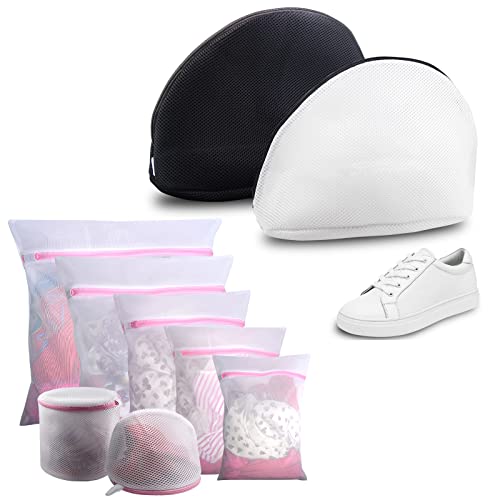 GOGOODA 7 Set Laundry Mesh Bags Delicate Wash Bags with 2 Set Sneaker Shoe Wash Bags