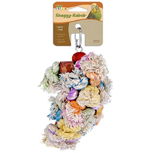 Penn-Plax Shaggy Kabob Bird Toy- for Cockatiels and Medium Birds