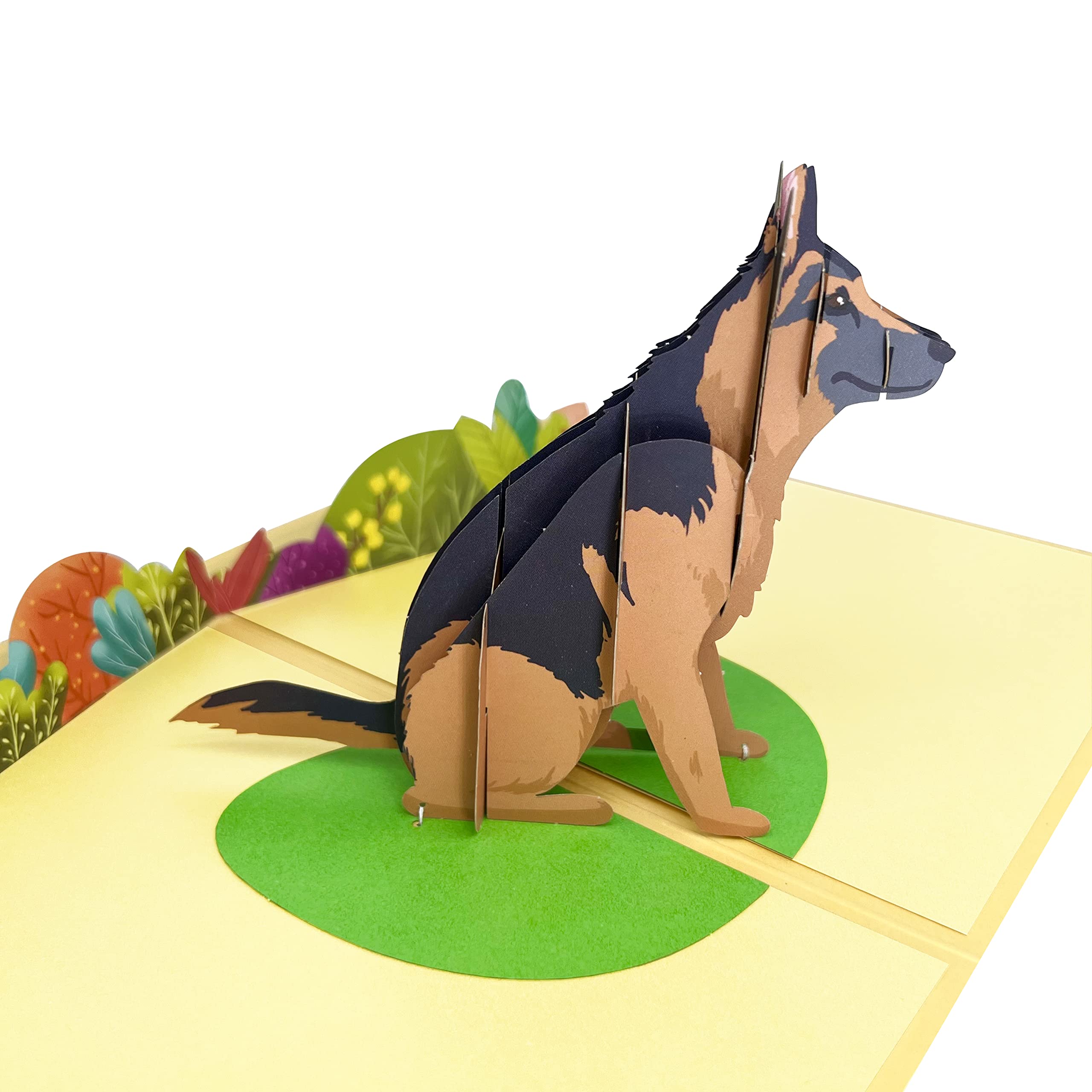 RIHDXCH German Shepherd Pop Up Card, German Shepherd Card With Envelop, Birthday Card From Dog, Thank You, Card For Mom, Dad, Husband, German Shepherd Gifts.Cancer Support Thank You Cards