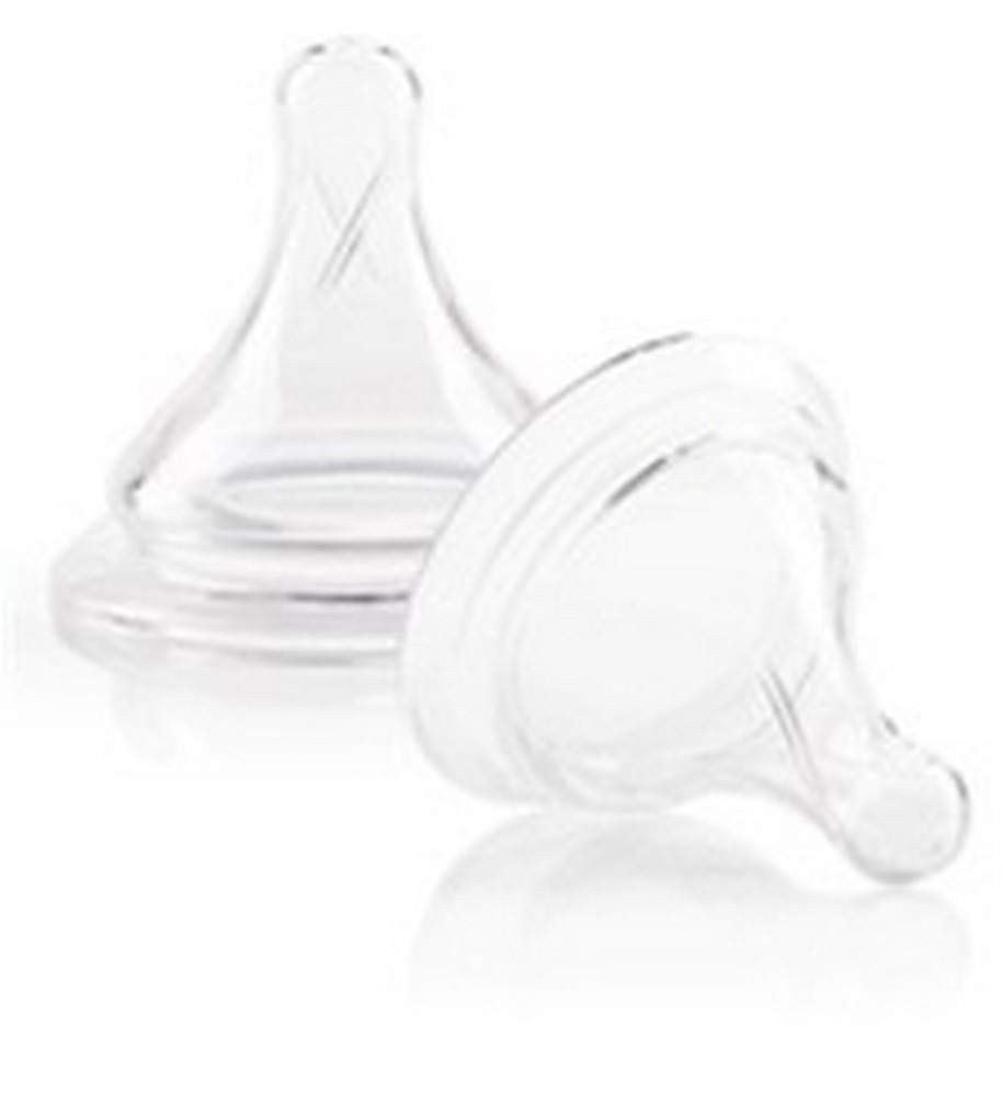 Joovy Boob Nipples with Elongated Shape to Mimic Mom and Available in 5 Flows Including X-Cut Extra Fast Flow for Thicker Foods - Compatible with Joovy Boob Bottle Line (Clear, Stage 2, 2 Count)