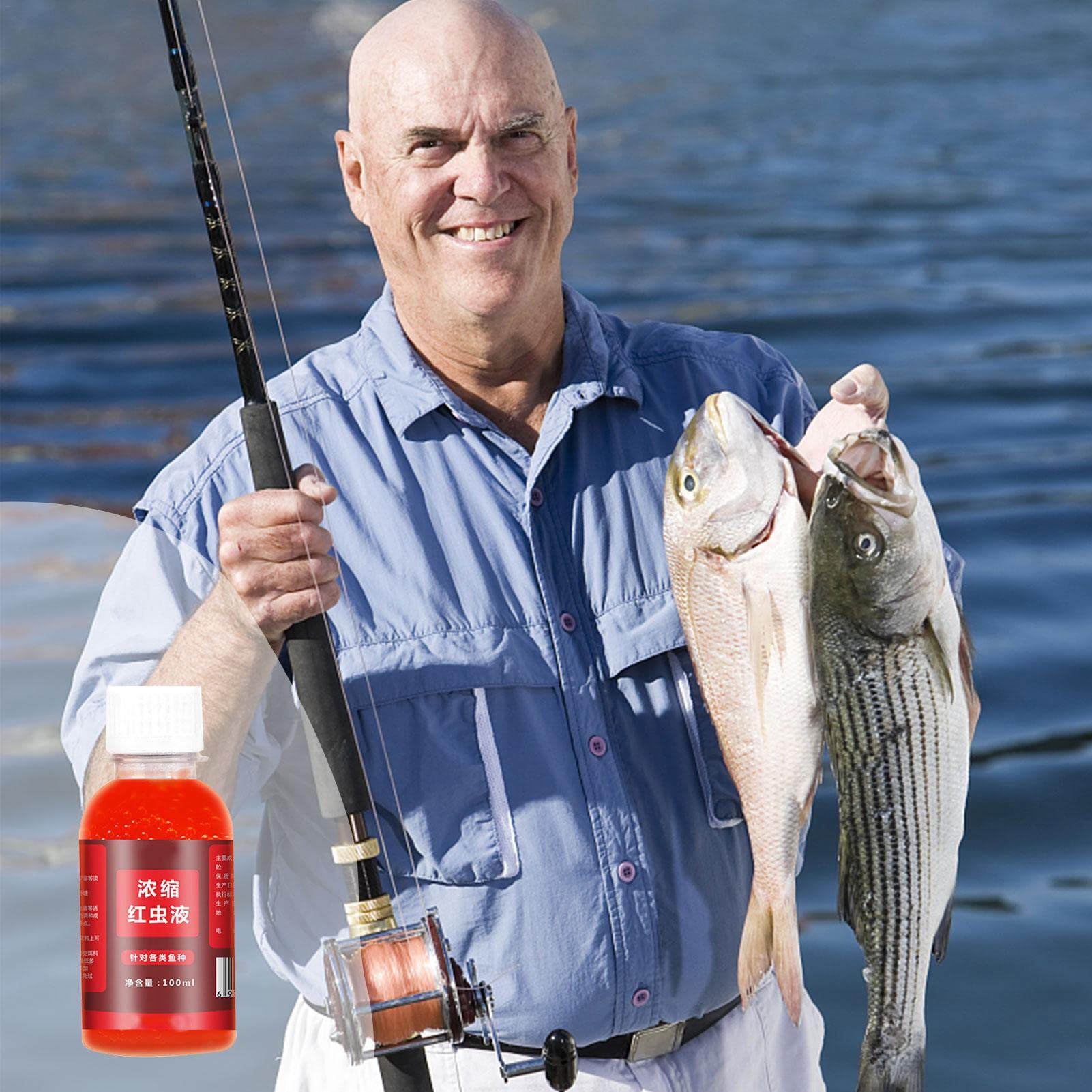 Bait Fish Additive,100ml Concentrated Red Worm Liquid | Fishing Lures Baits, High Concentration Fish Bait Attractant Enhancer, Smell Lure Tackle Food for Trout Cod Carp Bass Generic