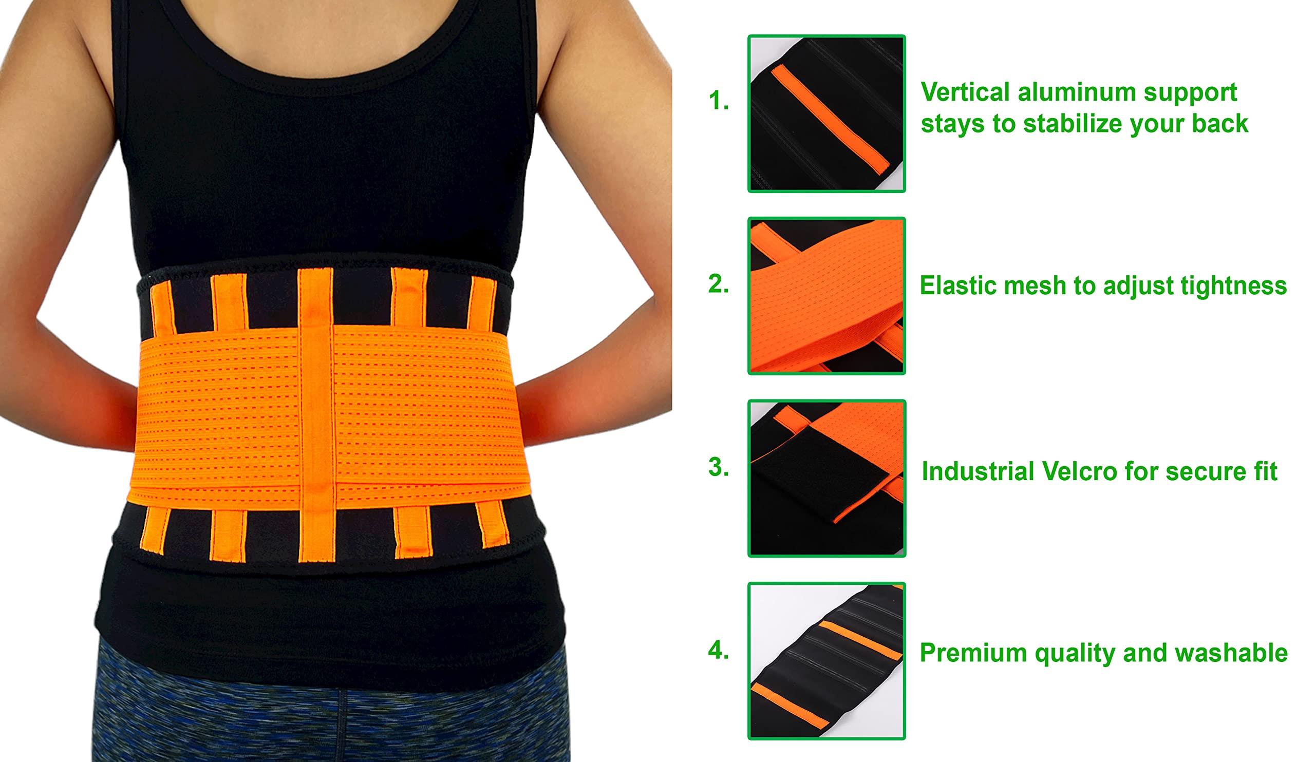 Back Brace for Men and Women - Back Belt for Lower Back Pain Relief and Support for Sciatica, Herniated Disc, Scoliosis, Heavy Lifting, Sports, Work with Dual Adjustable Straps