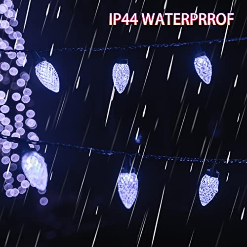 Dazzle Bright 5.5 Inch 50 Pack Christmas Light C9 Stakes + 50 LED 24.5 FT C9 Christmas String Lights