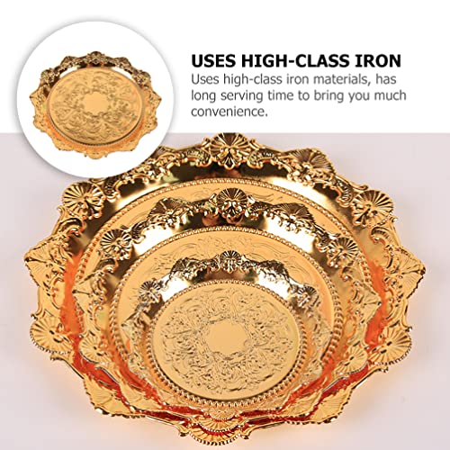 FOMIYES Turkish Ottoman Coffee Tea Beverage Serving Wavy Tray Gold