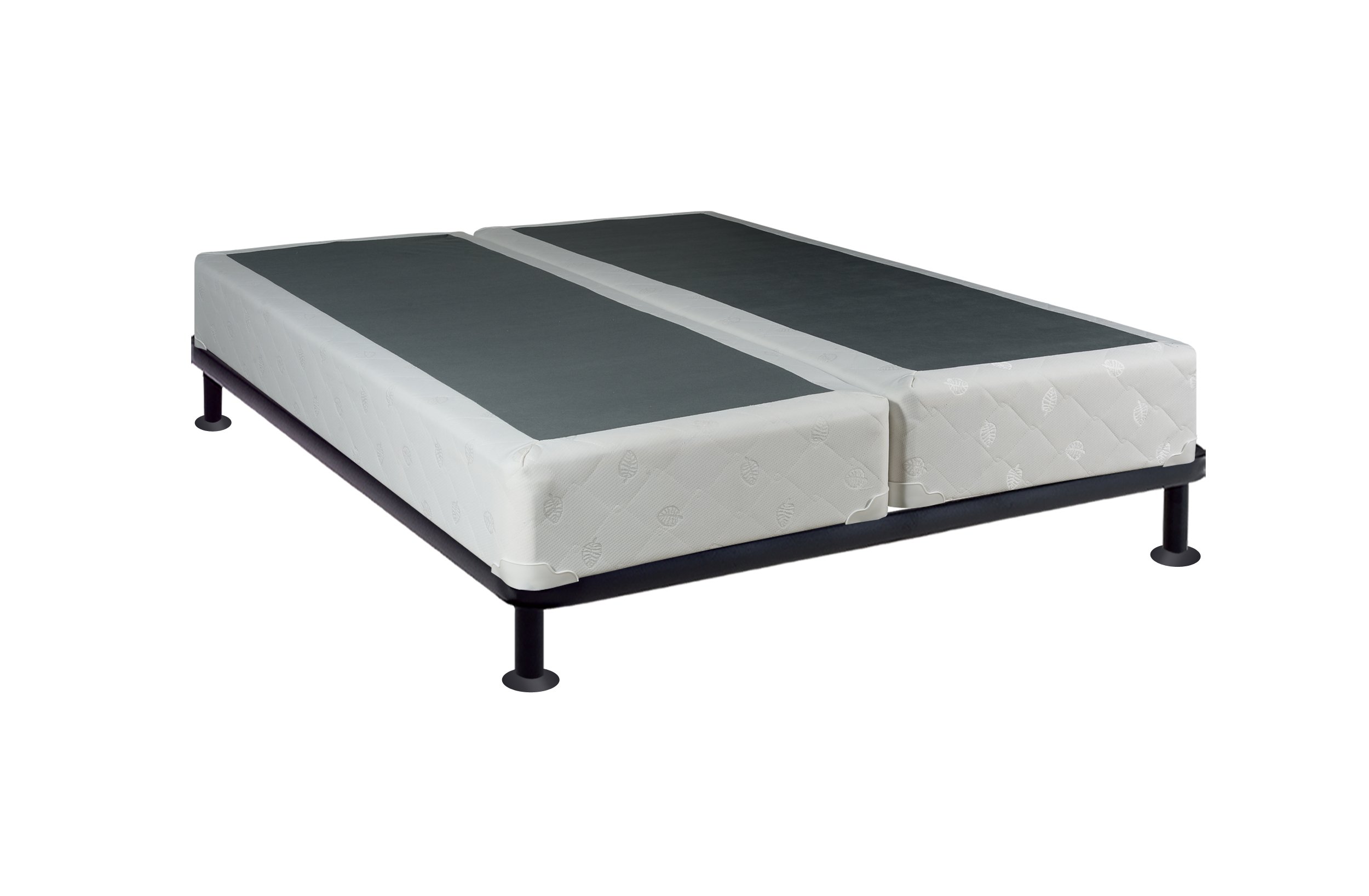 Continental Sleep 4-Inch Wood Split Low Profile Traditional Box Spring/Foundation for Mattress Set, Queen, Beige