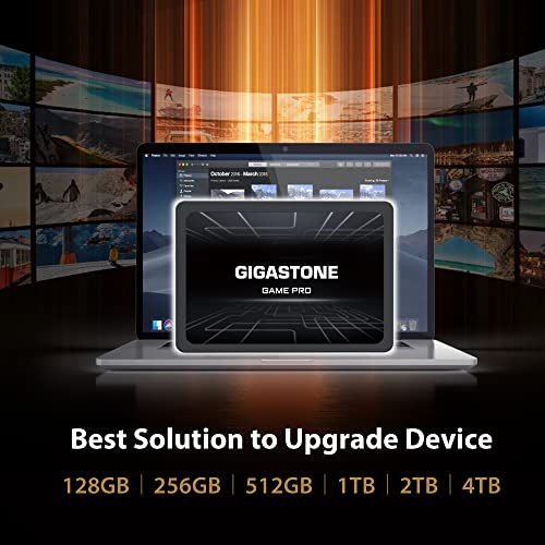 Gigastone SATA SSD 1TB SSD 2.5 Game Pro 3D NAND Internal SSD SLC Cache Boost Speed 540MB/s, Internal Solid State Drives Upgrade Storage for PC PS4 Laptop SSD Hard Drives SATA III 6Gb/s 2.5”/7mm