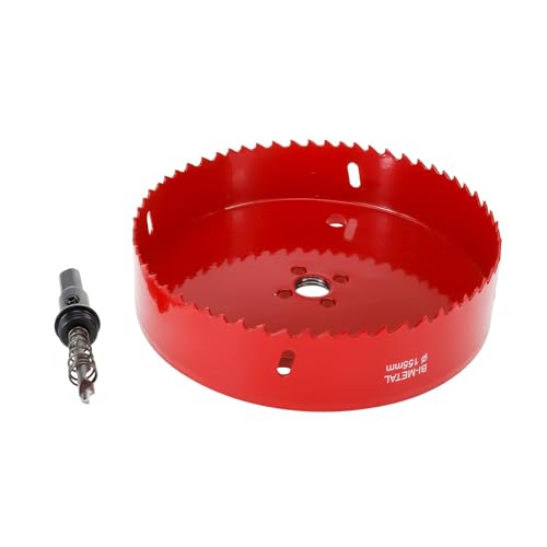 BTSHUB 6" 152mm Hole Saw Heavy Duty Steel Drilling Cutter for Making Cornhole Boards Drywall Wood Plastic Fiberboard Soft Metal