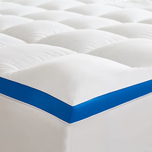 CYMULA Mattress Topper Queen: 3D Pillow Top Mattress Topper Queen Size Bed Soft Mattress Topper 8-21 inch Deep (60 * 80 inch)