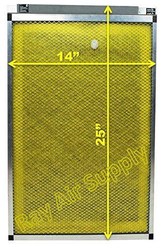 RAYAIR SUPPLY 14x25 Air Ranger Replacement Filter Pads 14X25 (3 Pack) Yellow