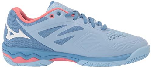 Mizuno Women's Wave Exceed Light Tennis Shoe, Dutch Canal/White, 9.5