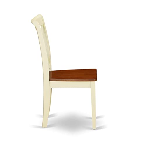 East West Furniture Dover 9 Piece Set Includes a Rectangle Dining Room Table with Butterfly Leaf and 8 Wood Seat Chairs, 42x78 Inch, Buttermilk & Cherry