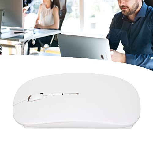 Bewinner 2.4G Wireless Mouse, BT and 2.4G Dual Mode Wireless Mice 1200DPI Sensitive Slim Laptop Mouse with USB Receiver for Computer Work Game White