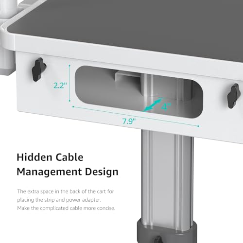 BEWISER Medical Cart Mobile Trolley Cart Height Adjustable Easy Installation Pallet Cart with Oral Scanner Holder Laptop Workstation(MTO-3)