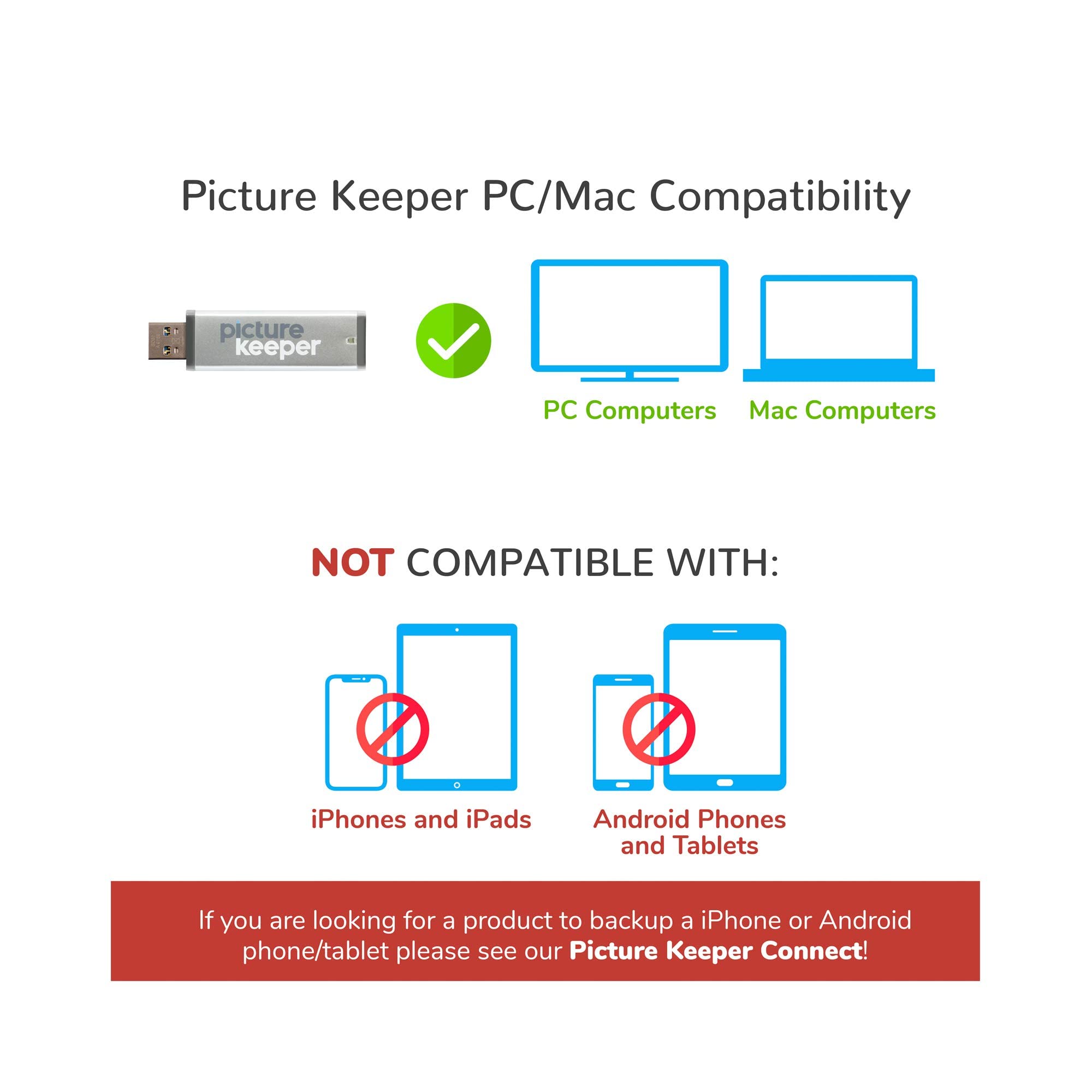 Picture Keeper Photo & Video USB Flash Drive for Mac and PC Computers, 8GB Thumb Drive