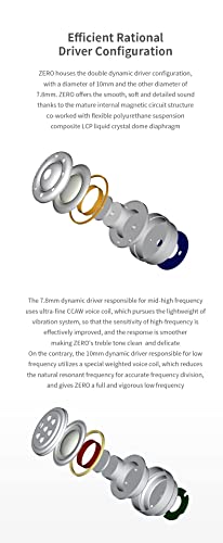 Fanmusic TRUTHEAR x Crinacle Zero Earphone Dual Dynamic Drivers in-Ear Earphone with 0.78 2Pin Cable Earbuds (Zero)