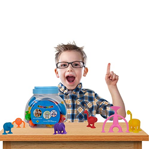 AYTKN - 25 Pcs Multifunctional Sticky Suction Toys for Kids Aged 3 and Up- Build, Stick, Connect, and Pop for Hours of Fun