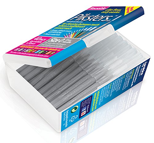 Piksters Interdental Brushes, 40 pk, Size 0, Interdental Tooth Brush for Very Fine Gaps, Gum Soft Bristles for Plaque Removal, Safe for Braces