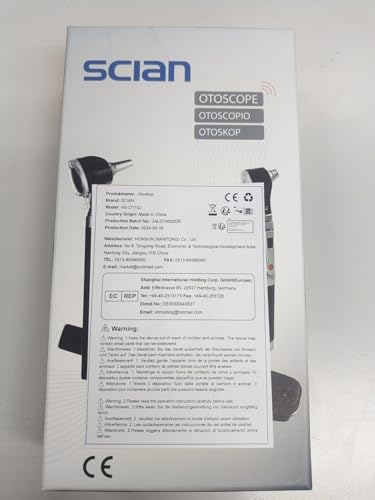 Scian Otoscope - Ear Scope with Light, Ear Infection Detector, Pocket Ear Checker Kit with 3X Magnify Lens & 8 Speculum Tips for Kids,Elders,Dogs,Home Use (Purple)