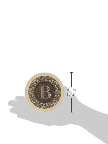 Thirstystone Monogram Letter B Absorbent Sandstone Coaster 4-Pack Made in The USA Decorative, Absorbent, Easily Wipes Clean