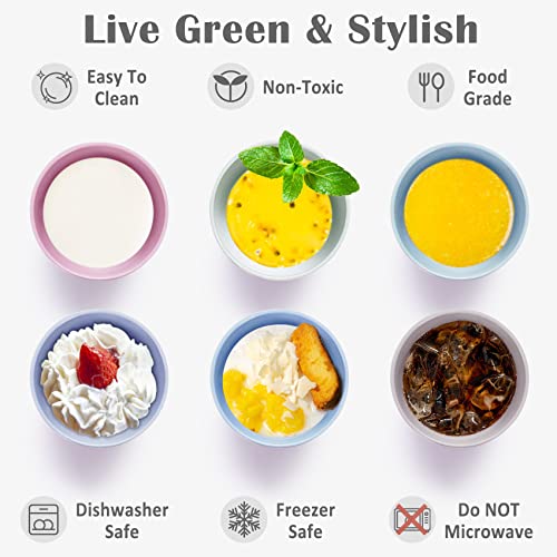 HM-tech 6pcs Bamboo Kids Cups for Baby feeding, Toddler cups for Drinking,Tableware for Baby Toddler Kids Bamboo Kids Dinnerware sets
