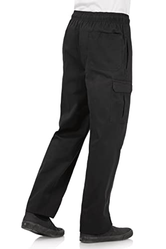 Chef Works Men's Cargo Chef Pants, Black, Medium