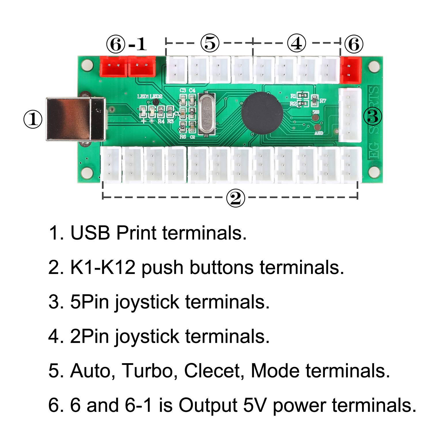 Avisiri Arcade Buttons 2 Player LED Arcade Joystick Kit for Arcade PC Game Controllers Mame Raspberry Pi Retro Controller Mixed Colors Kit